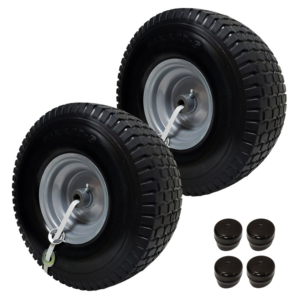 Proven Part 2-Pack No-Flat Foam Front Tire and Rim 15x6-6 For Craftsman ...
