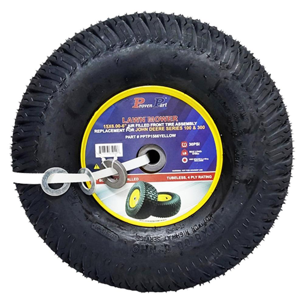 Proven Part Front Tire and Rim 15x6-6 For John Deere D105, D110, D120 ...