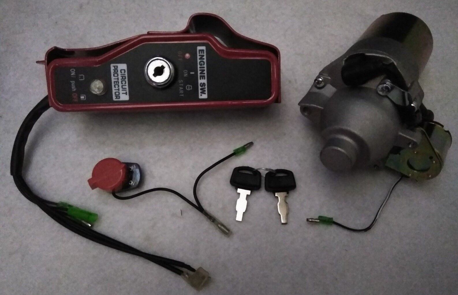 IGNITION SWITCH BOX WITH KEYS & STARTER MOTOR W/ SOLENOID FOR HONDA GX ...